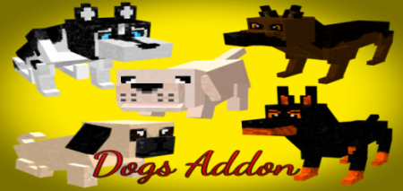 Dogs Minecraft PE Addon/Mod 1.14.25.1, 1.14.1, 1.14.0